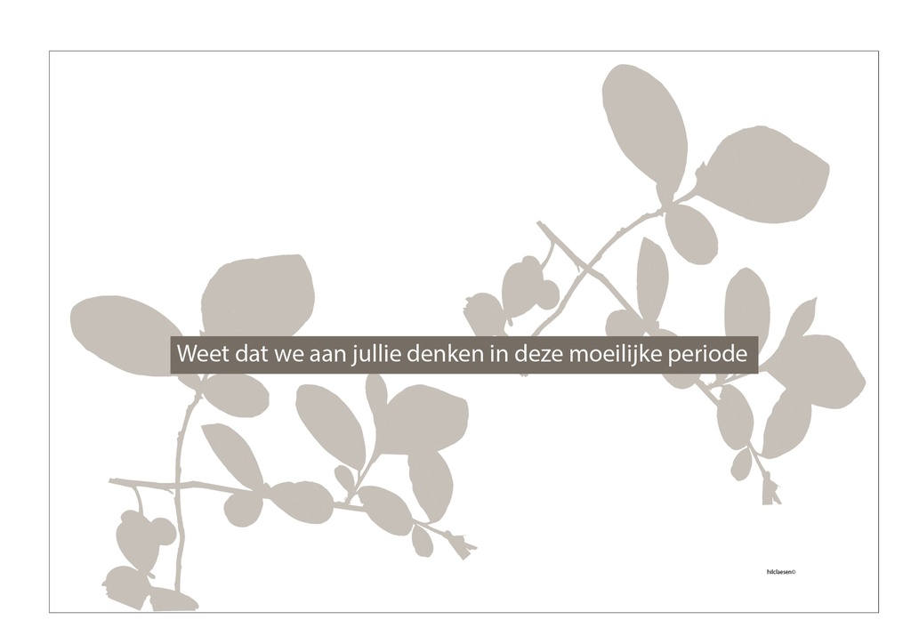 Weet dat we aan jullie denken in deze moeilijke periode | Mailboxcards Weet dat we aan jullie denken in deze moeilijke periode | Mailboxcards